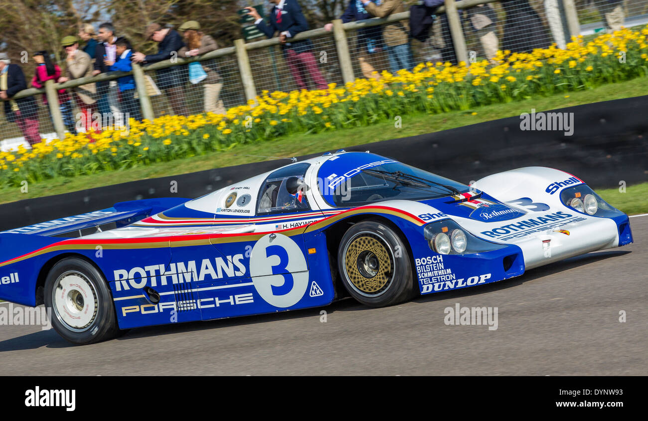 1982 Porsche 956 with driver Kriton Lendoudis, low-drag Le Mans racer ...