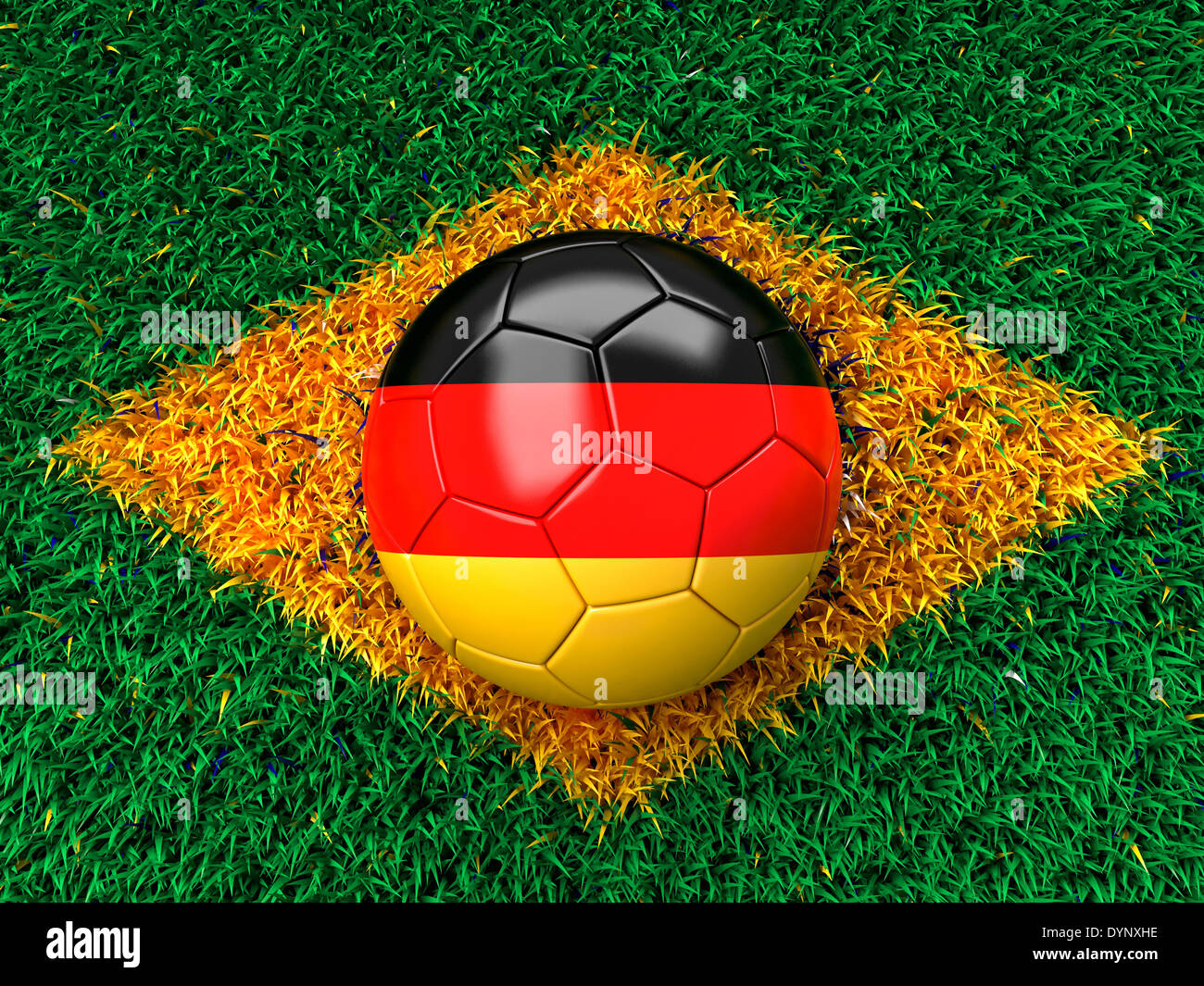 german soccer ball on grass Stock Photo - Alamy