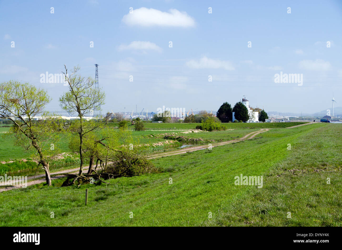 West Usk Lighthouse, Gwent Levels, Newport, Gwent, South Wales, United ...
