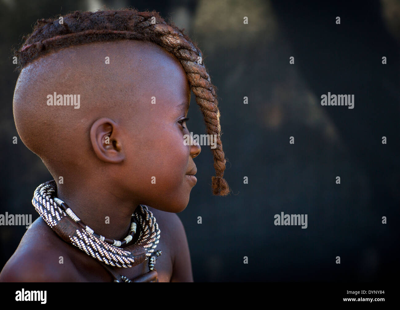 Young Himba Girl With Ethnic Hairstyle, Epupa, Namibia Stock Photo - Alamy