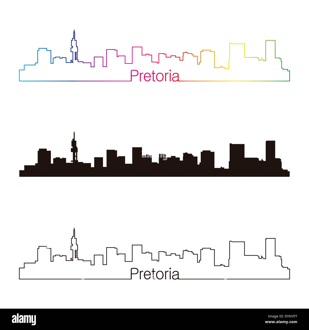 Pretoria skyline linear style Stock Photo - Alamy