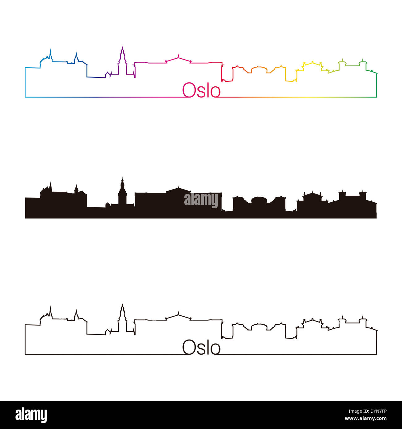 Oslo skyline linear style Stock Photo - Alamy