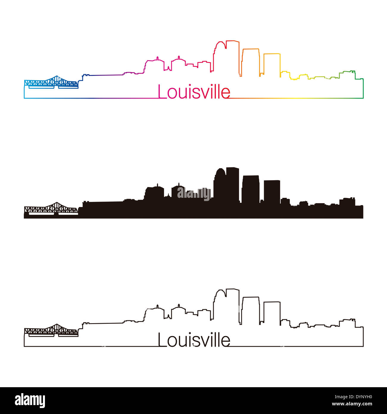 Louisville skyline linear style Stock Photo - Alamy