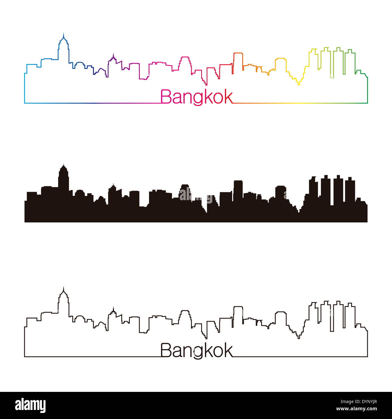Bangkok skyline linear style Stock Photo - Alamy