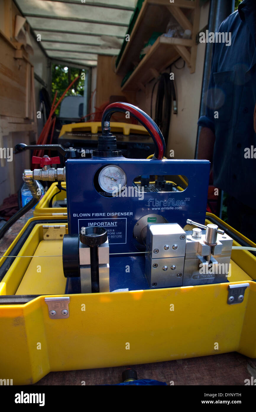 Fibre optic blowing equipment for B4RN in the Lune Valley Lancashire ...