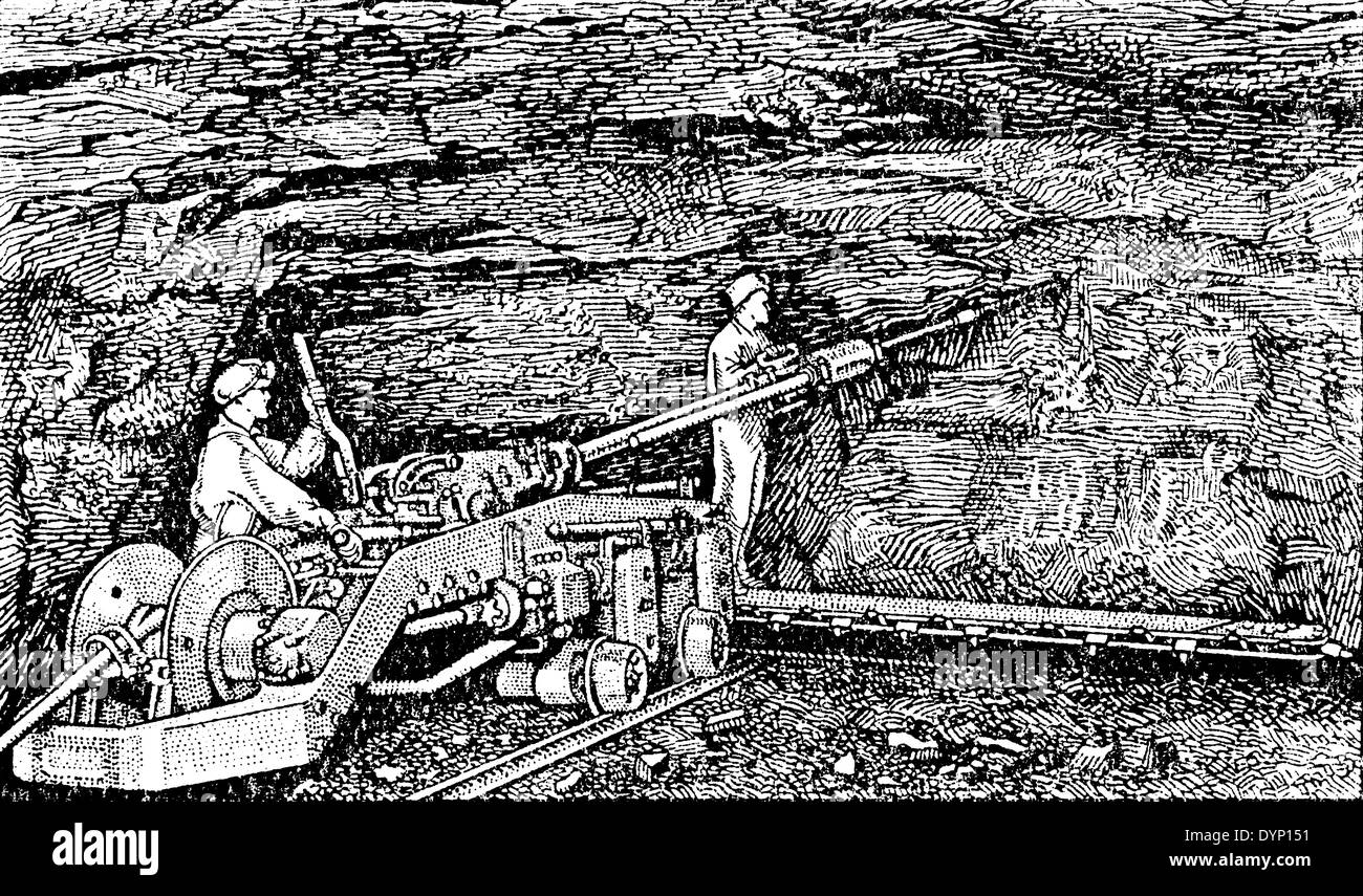 Workers in mine, illustration from Soviet encyclopedia, 1929 Stock ...