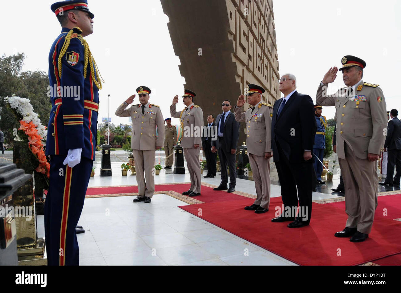 Cairo, Egypt. 23rd Apr, 2014. Egyptian interim President Adli Mansour ...