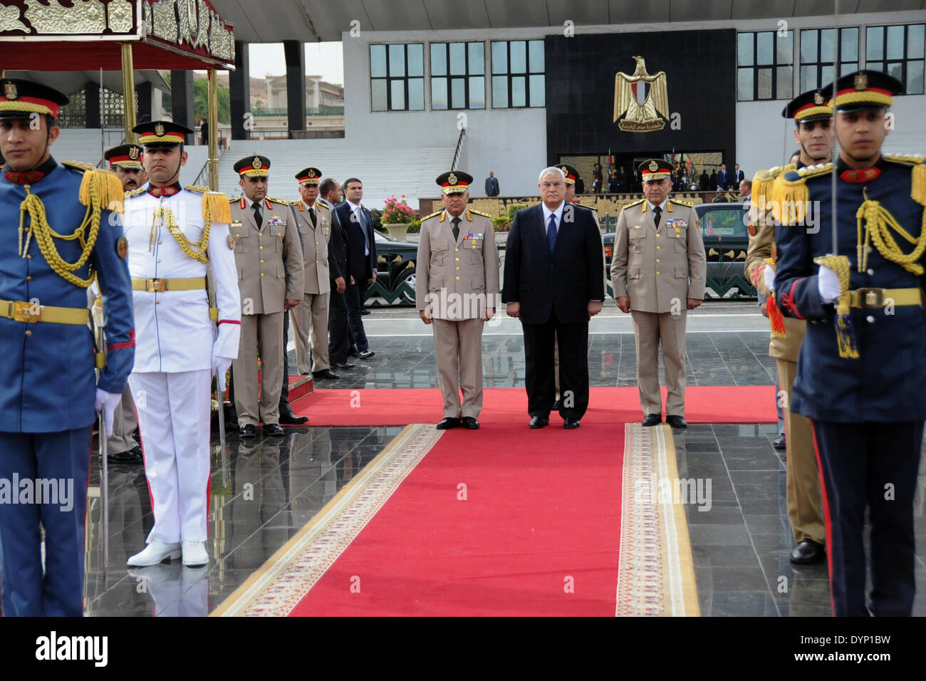 Cairo, Egypt. 23rd Apr, 2014. Egyptian interim President Adli Mansour ...