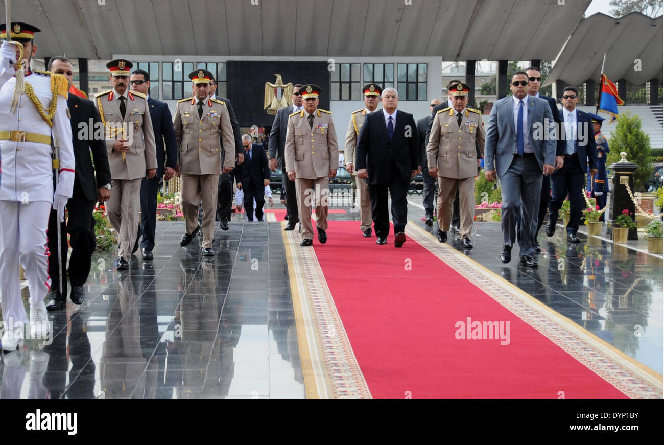 Cairo, Egypt. 23rd Apr, 2014. Egyptian interim President Adli Mansour ...