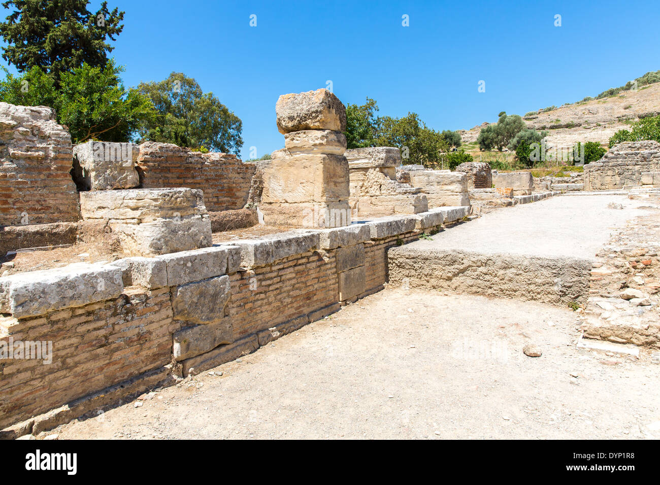 Monastery (friary) in Messara Valley at Crete island in Greece. Messara ...