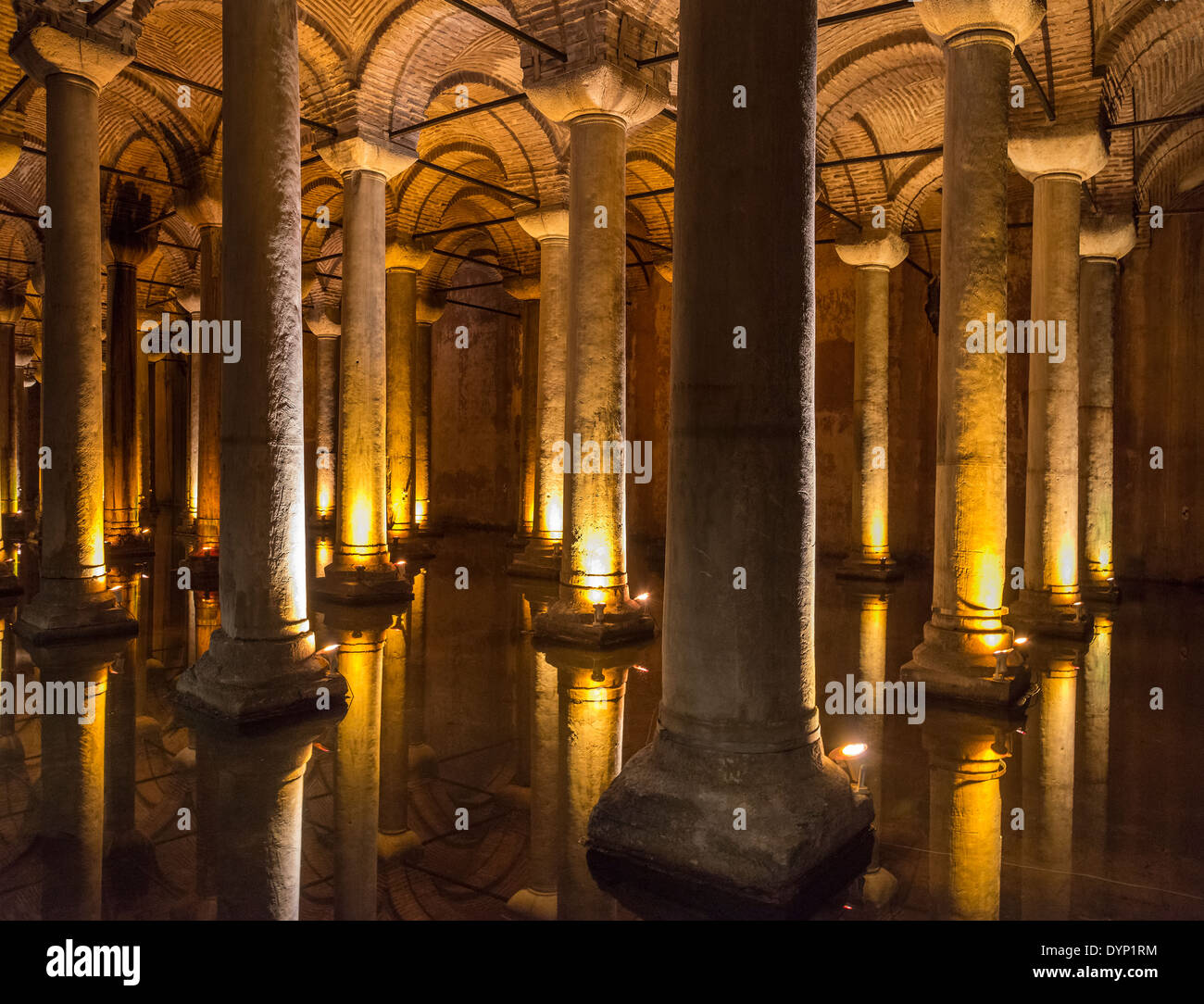 Columns in the Yerebatan underground Cistern near the Hippodrome ...