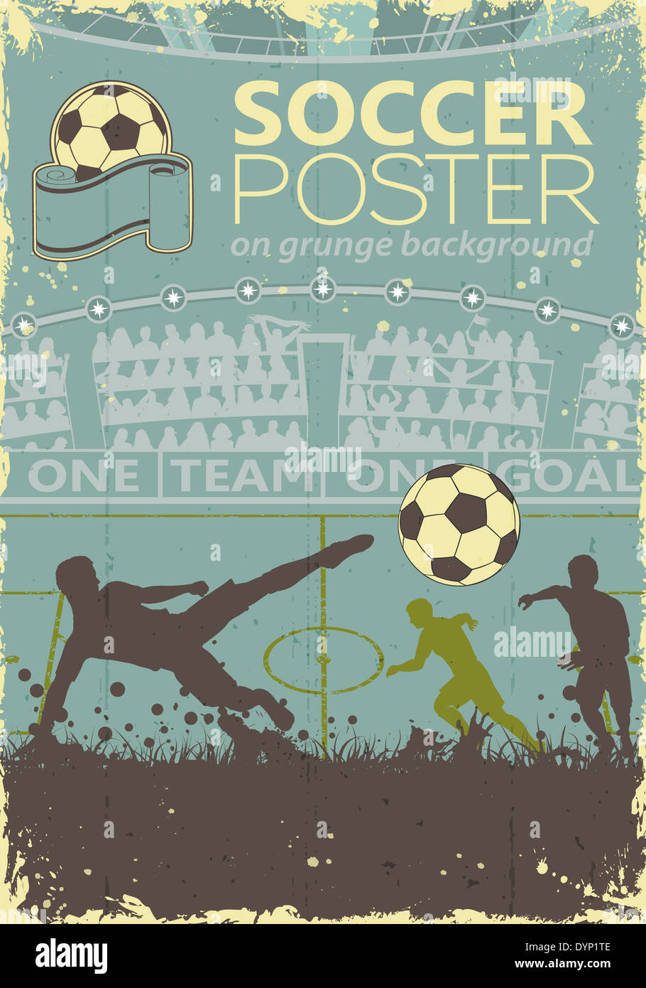 Retro football poster hi-res stock photography and images - Alamy