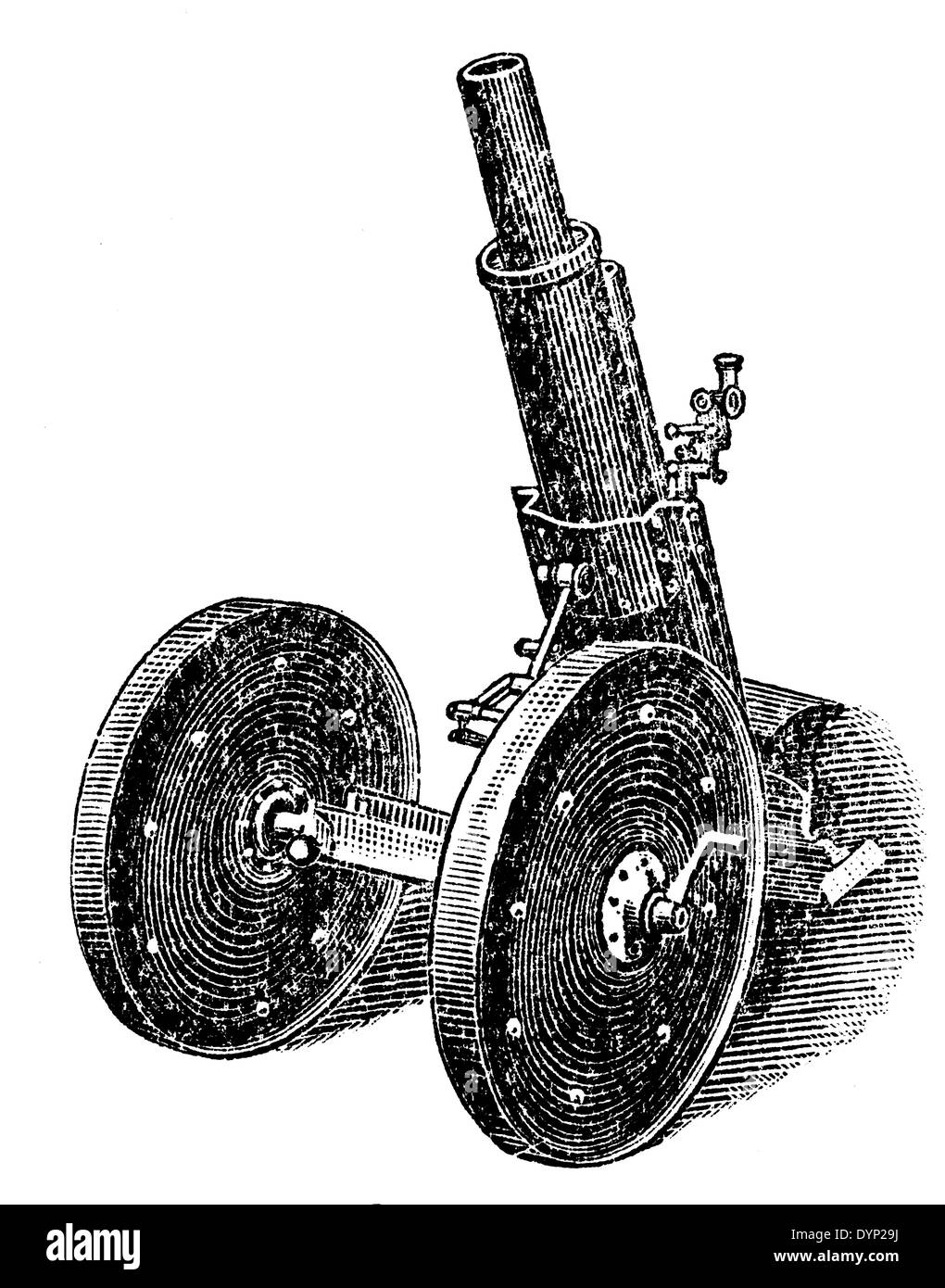 75 mm US army canon (1923), illustration from Soviet encyclopedia, 1927 ...