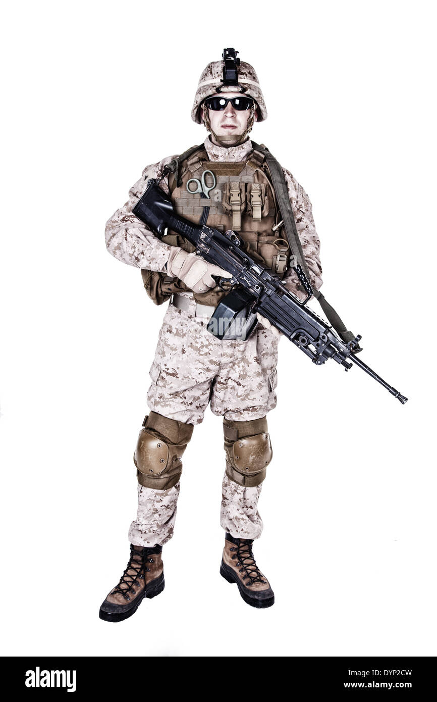 US marine studio shot on white background Stock Photo - Alamy