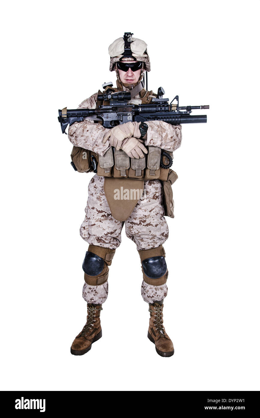 US marine studio shot on white background Stock Photo - Alamy