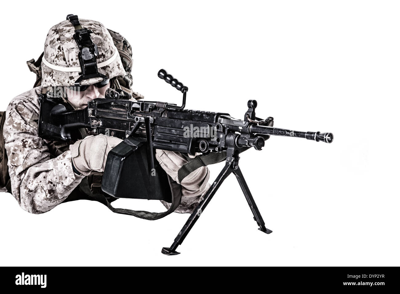 US marine with mashine gun Stock Photo - Alamy