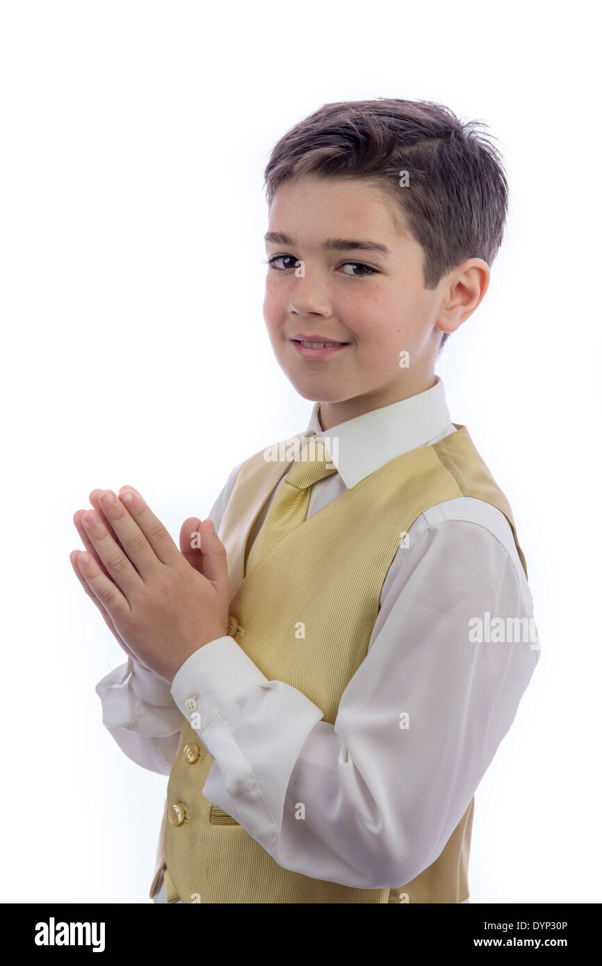 A young boy celebrating his First Holy Communion Stock Photo - Alamy