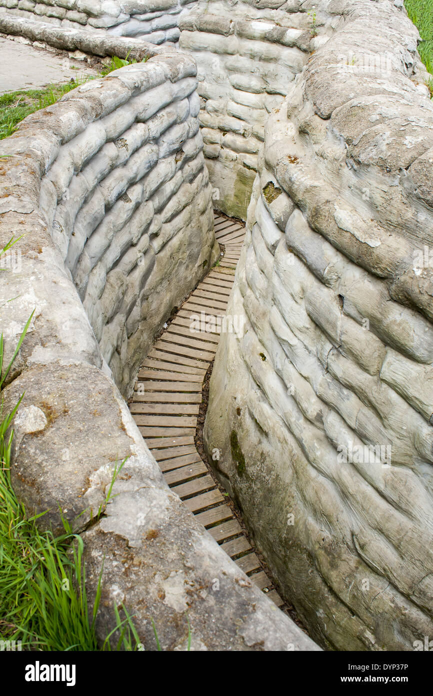 Trenches of world war one sandbags in Belgium Stock Photo - Alamy