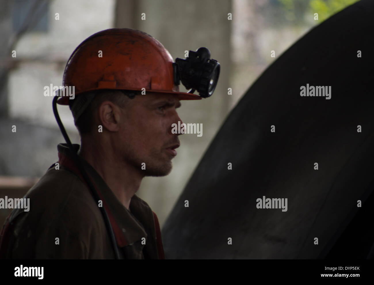 Krasnodon, Luhansk Region, Ukraine. 23rd April 2014. A miner mine ...