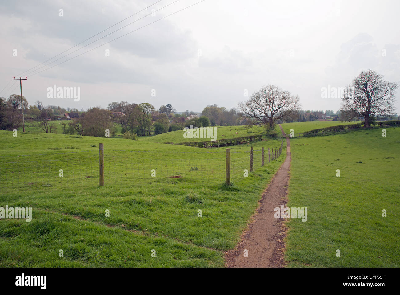 Footpath leading to Upper Harlestone Northamptonshire UK Stock Photo ...