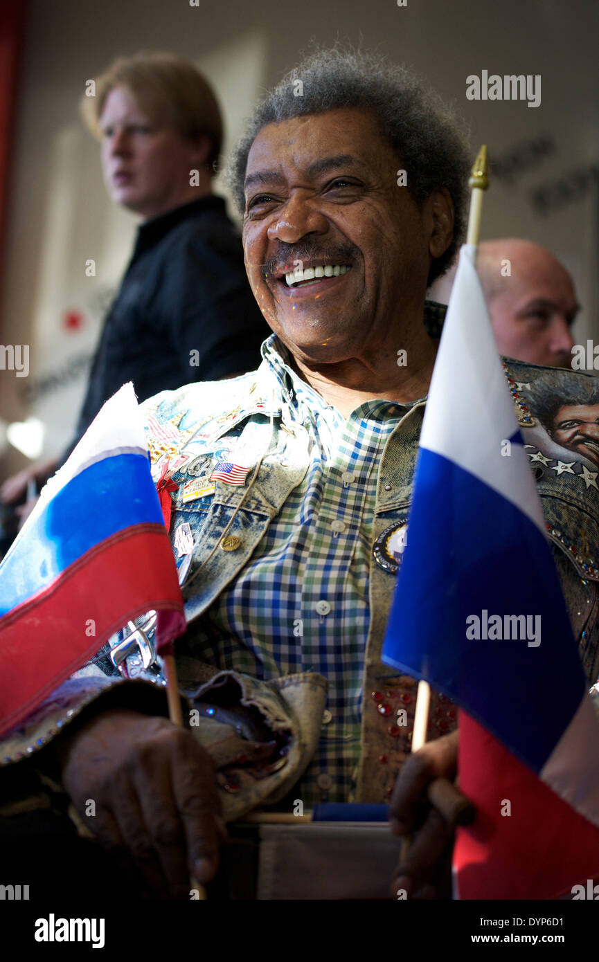 Moscow, Russia. 23rd Apr, 2014. The famous boxing promoter Don King ...