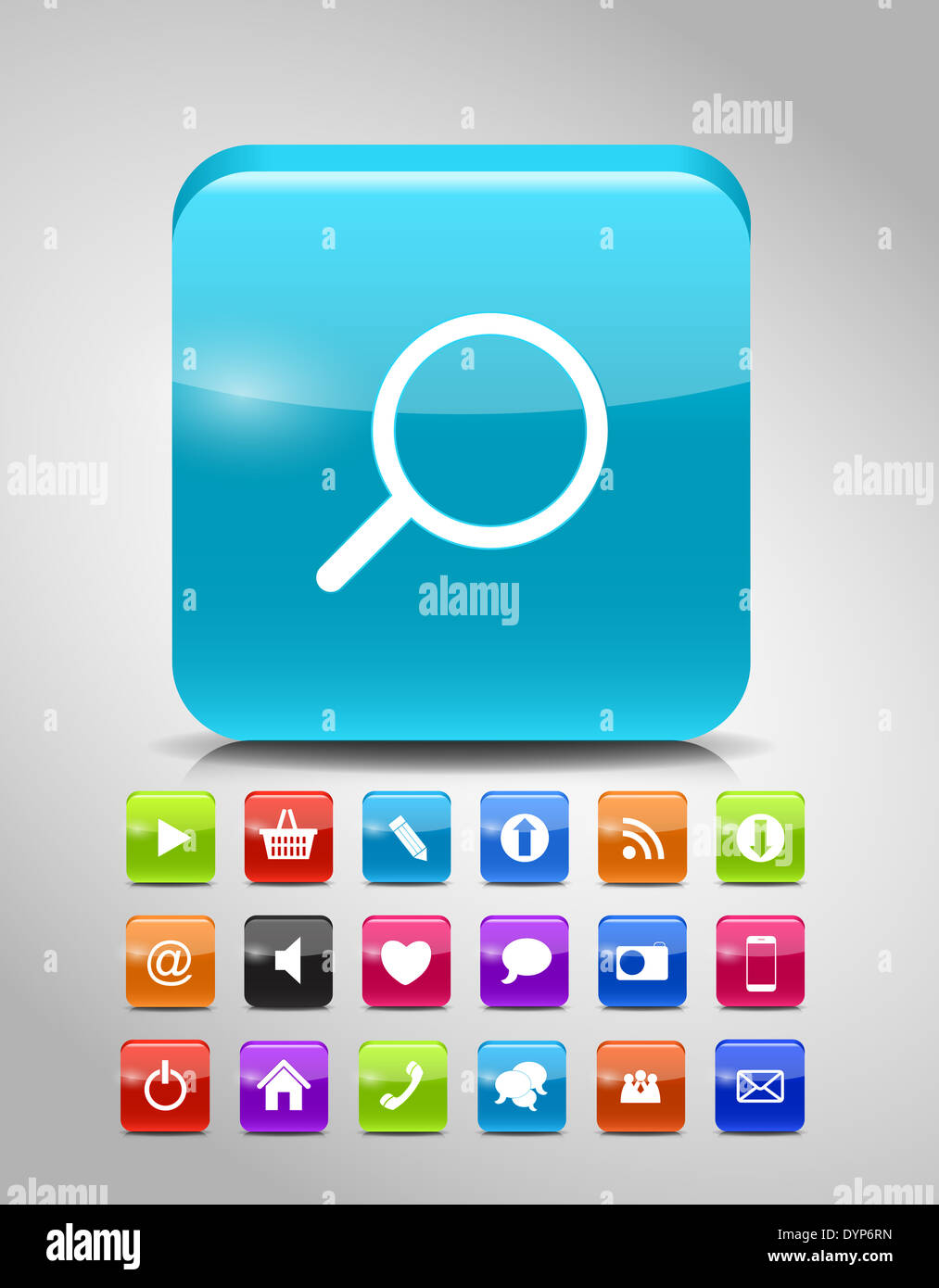 Glass Button Icon Set . Vector Illustration Stock Photo - Alamy