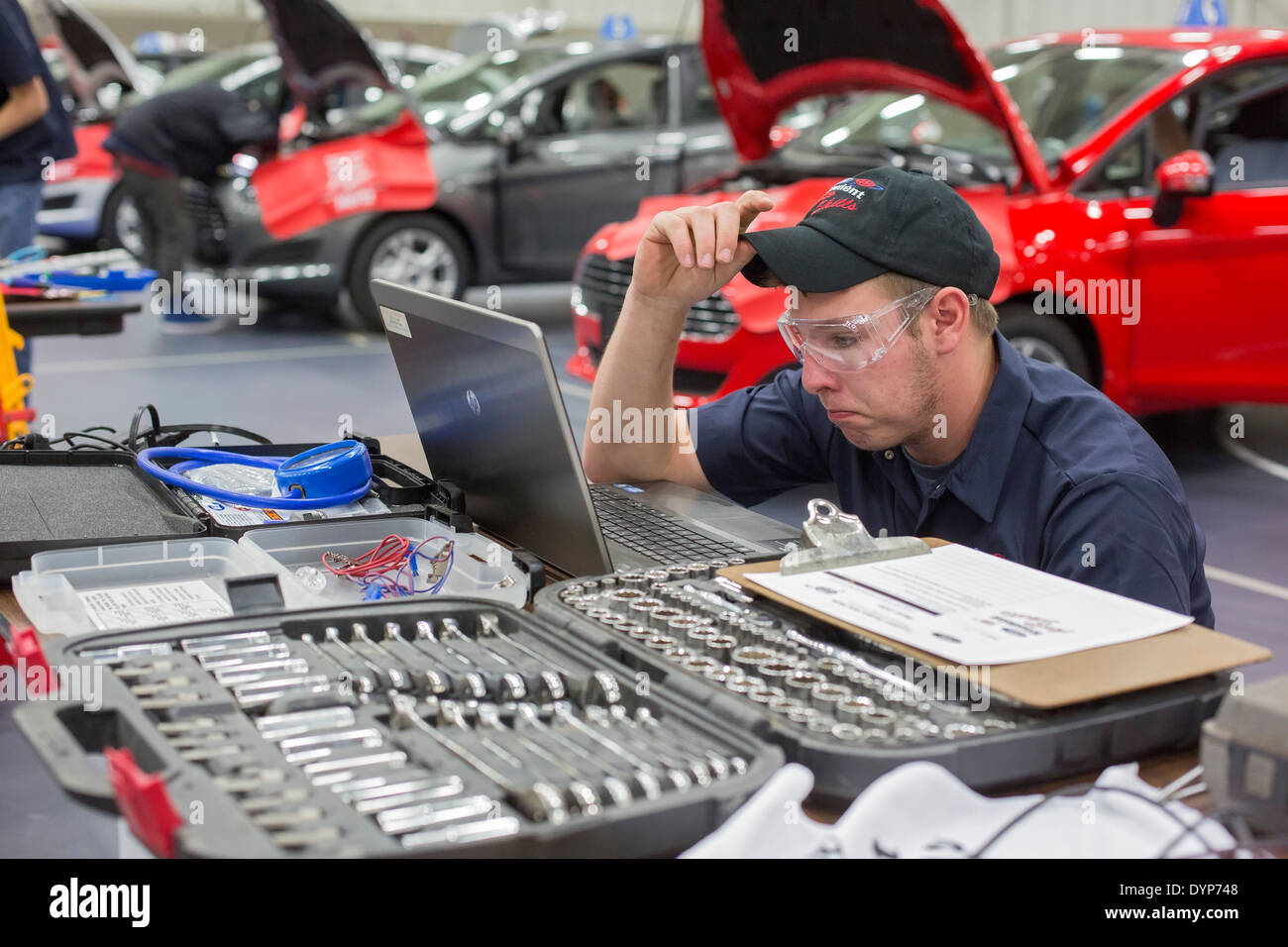 High School Students Participate in Auto Repair Competition Stock Photo ...