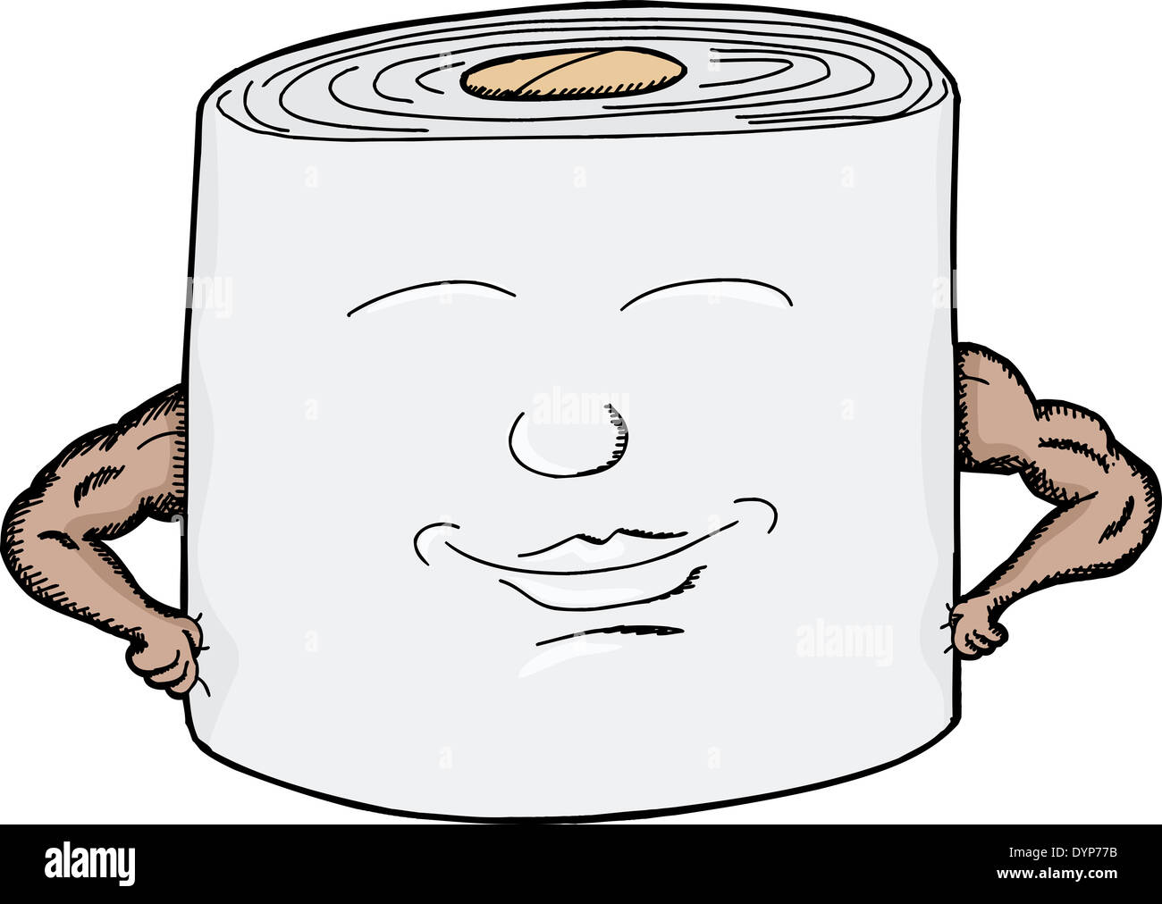 Strong roll of toilet paper with smiling face Stock Photo - Alamy