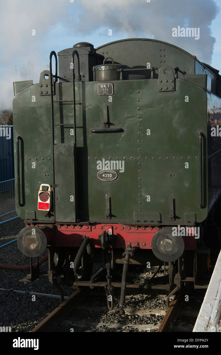 Steam engine "Oliver Cromwell" and train at Hereford station Stock ...