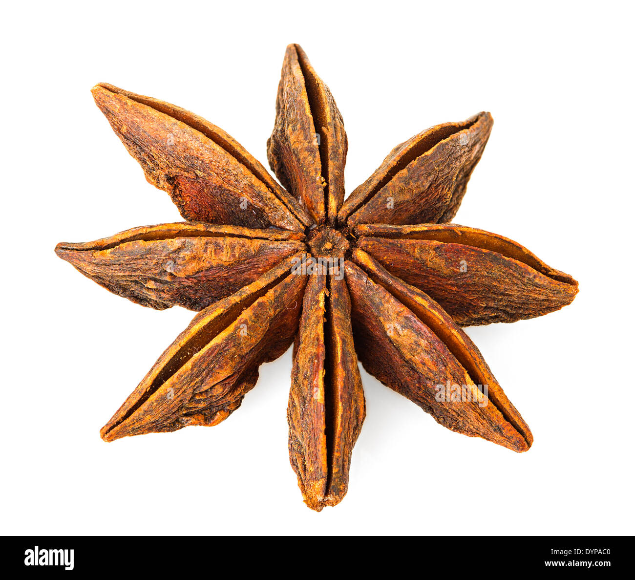 Anise stars on a white background Stock Photo - Alamy