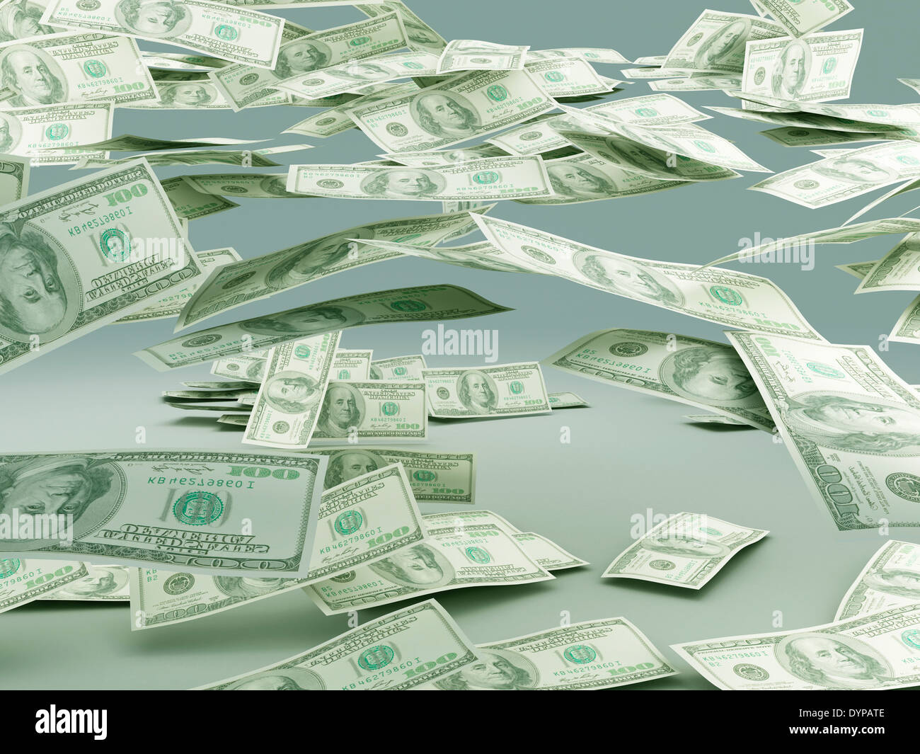 Falling hundred dollars bills 3d illustration Stock Photo - Alamy