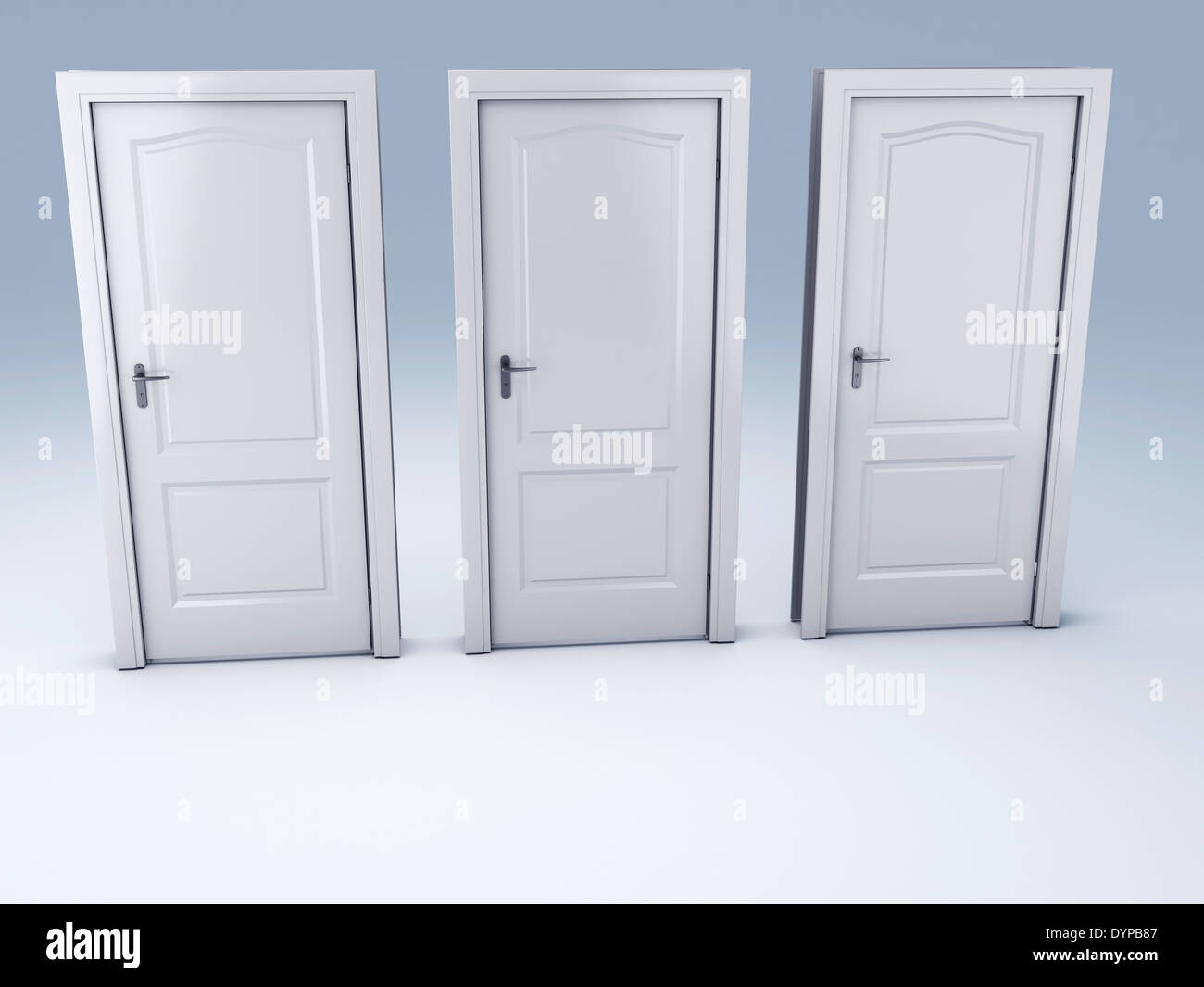 three doors Possibilities 3d illustration. choice concept Stock Photo ...