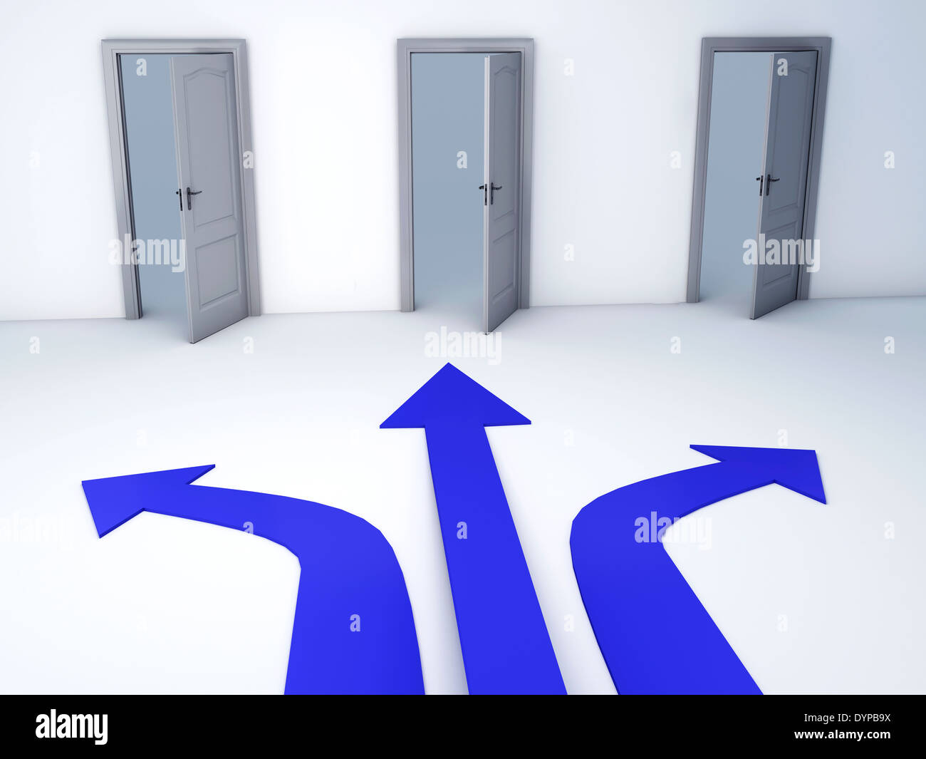 image of choice Open door Possibilities 3d illustration Stock Photo - Alamy