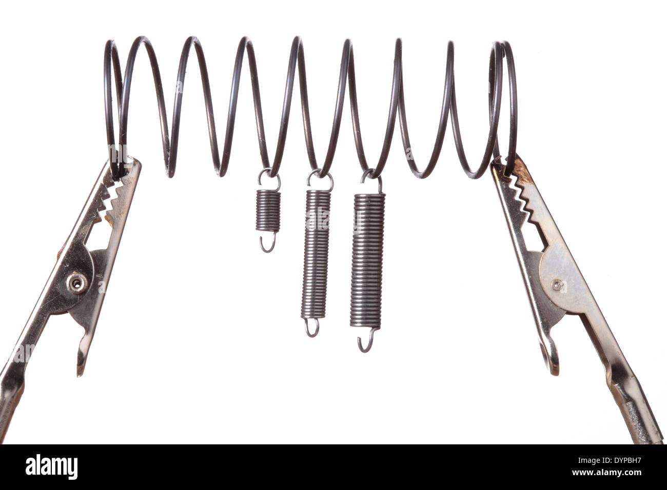 silver metal spring isolated on white Stock Photo - Alamy