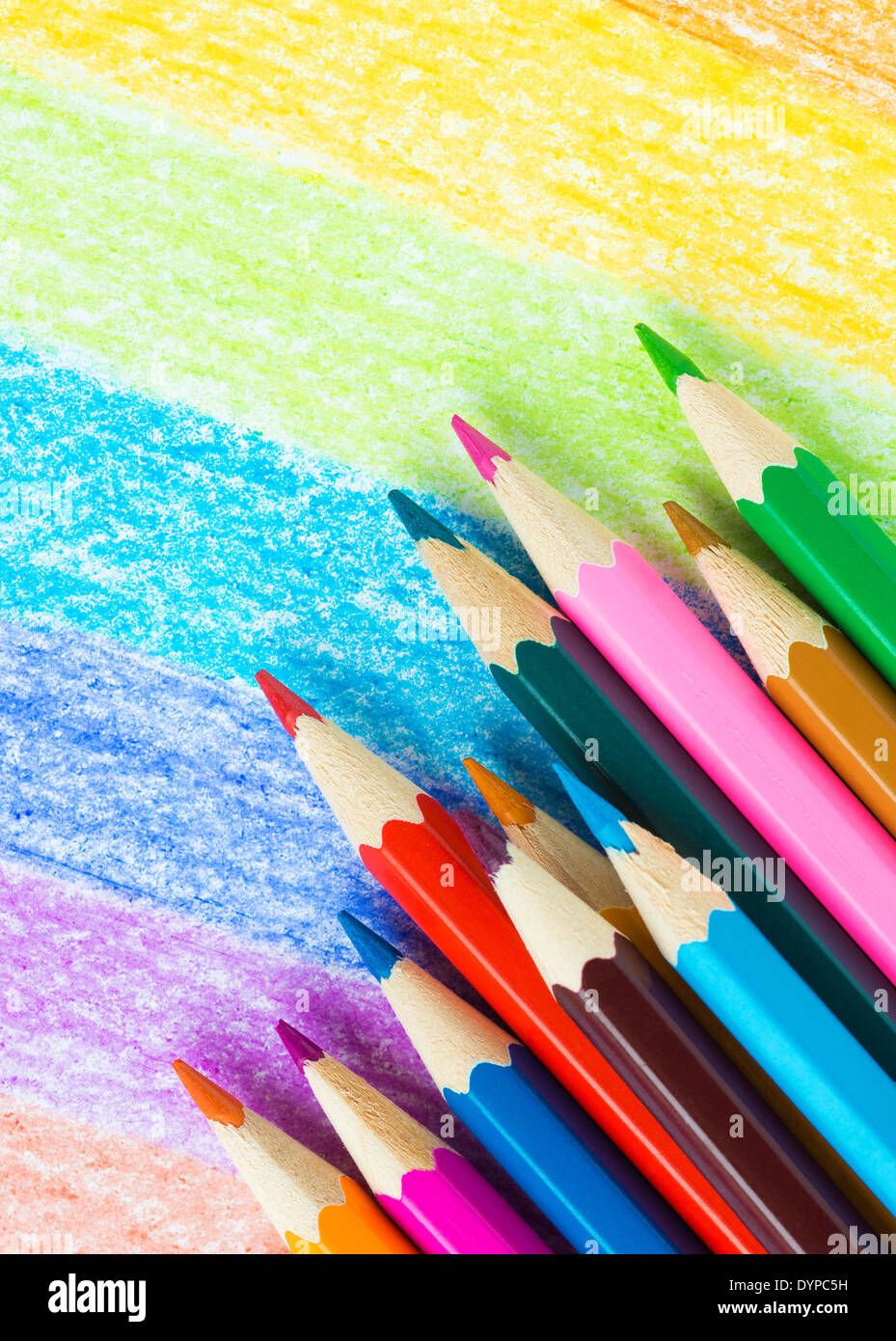 Colored pencils background Stock Photo - Alamy