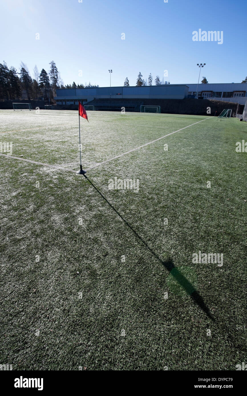 Red soccer corner flag hi-res stock photography and images - Alamy