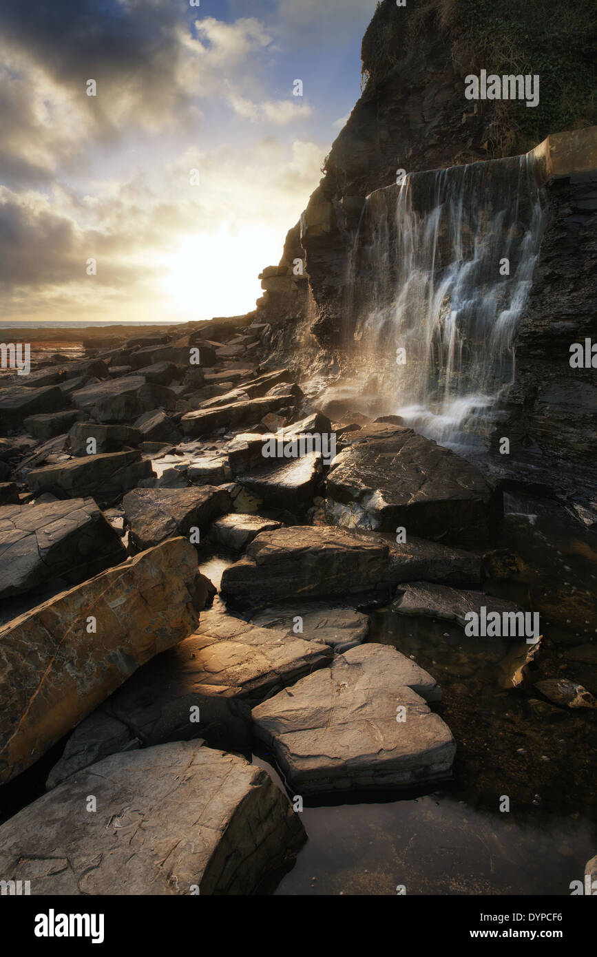 Beautiful natural waterfall on beach hi-res stock photography and ...