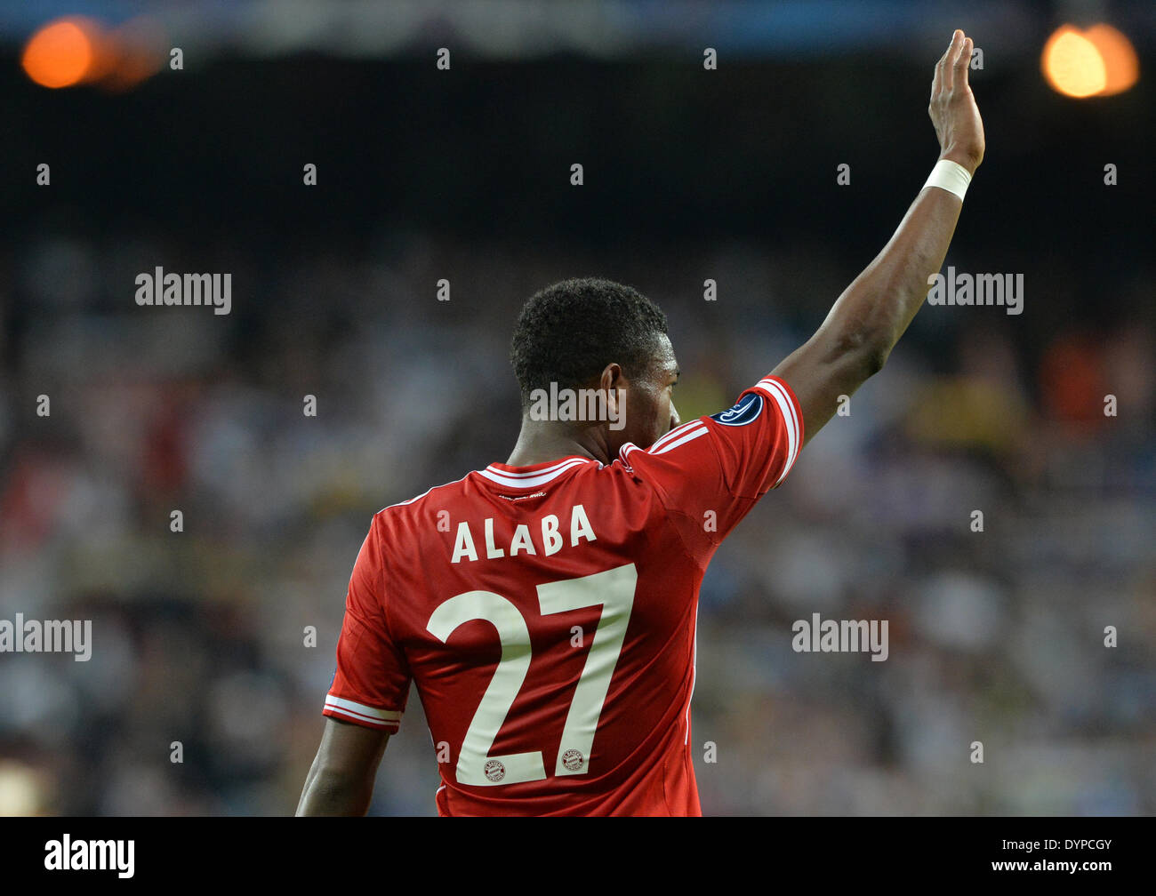 Munich's David Alaba reacts after the UEFA Champions League semi final ...