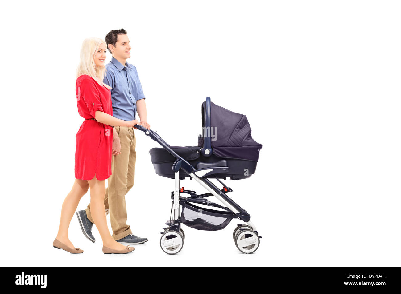 Parents pushing stroller Cut Out Stock Images & Pictures - Alamy