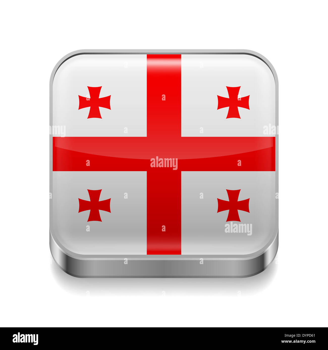 Metal square icon with Georgia flag colors Stock Photo - Alamy