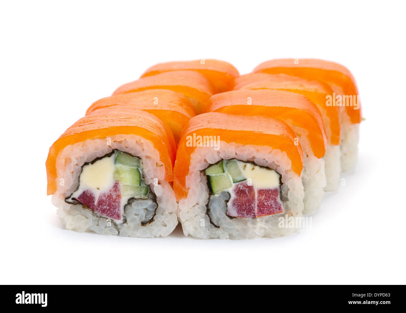 Japanese food roll isolated on white Stock Photo - Alamy