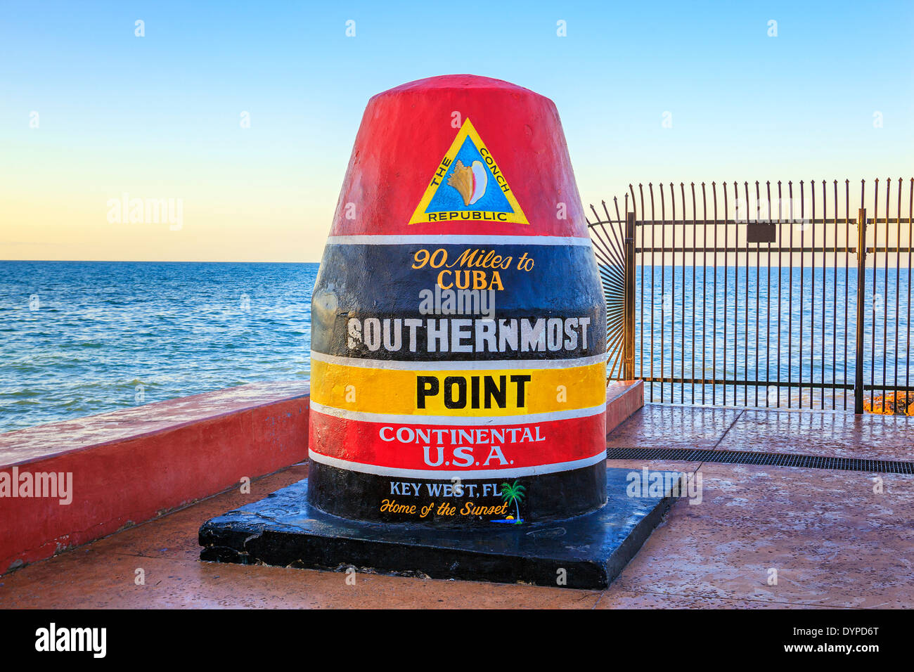 Florida Buoy sign marking the southernmost point Stock Photo - Alamy