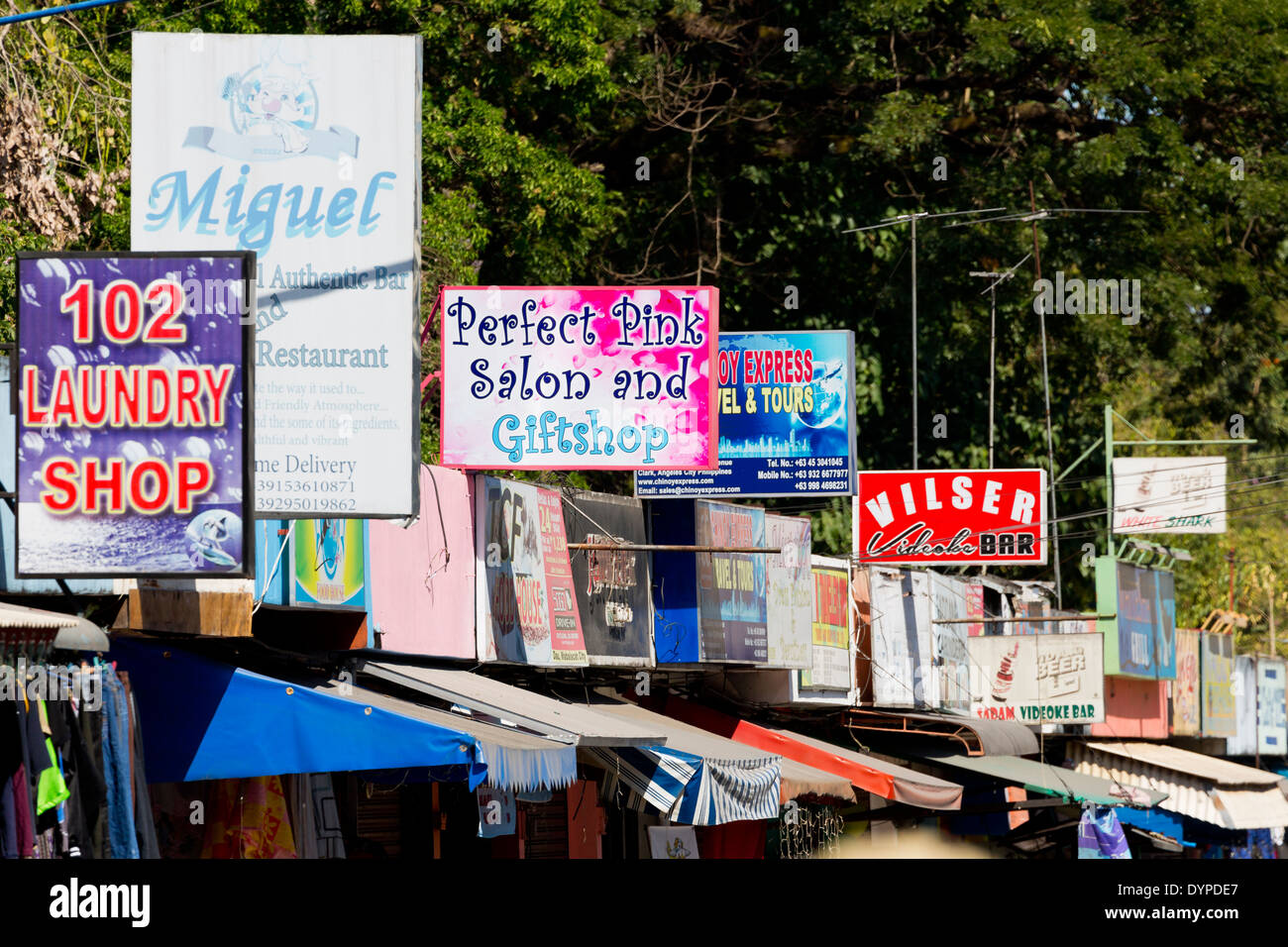 Shop Signs in Angeles City, Luzon, Philippines Stock Photo - Alamy