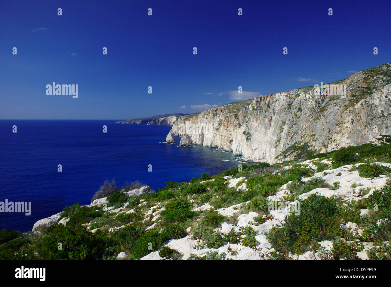 cliff with rocks, Zakynthos island, Greece Stock Photo - Alamy