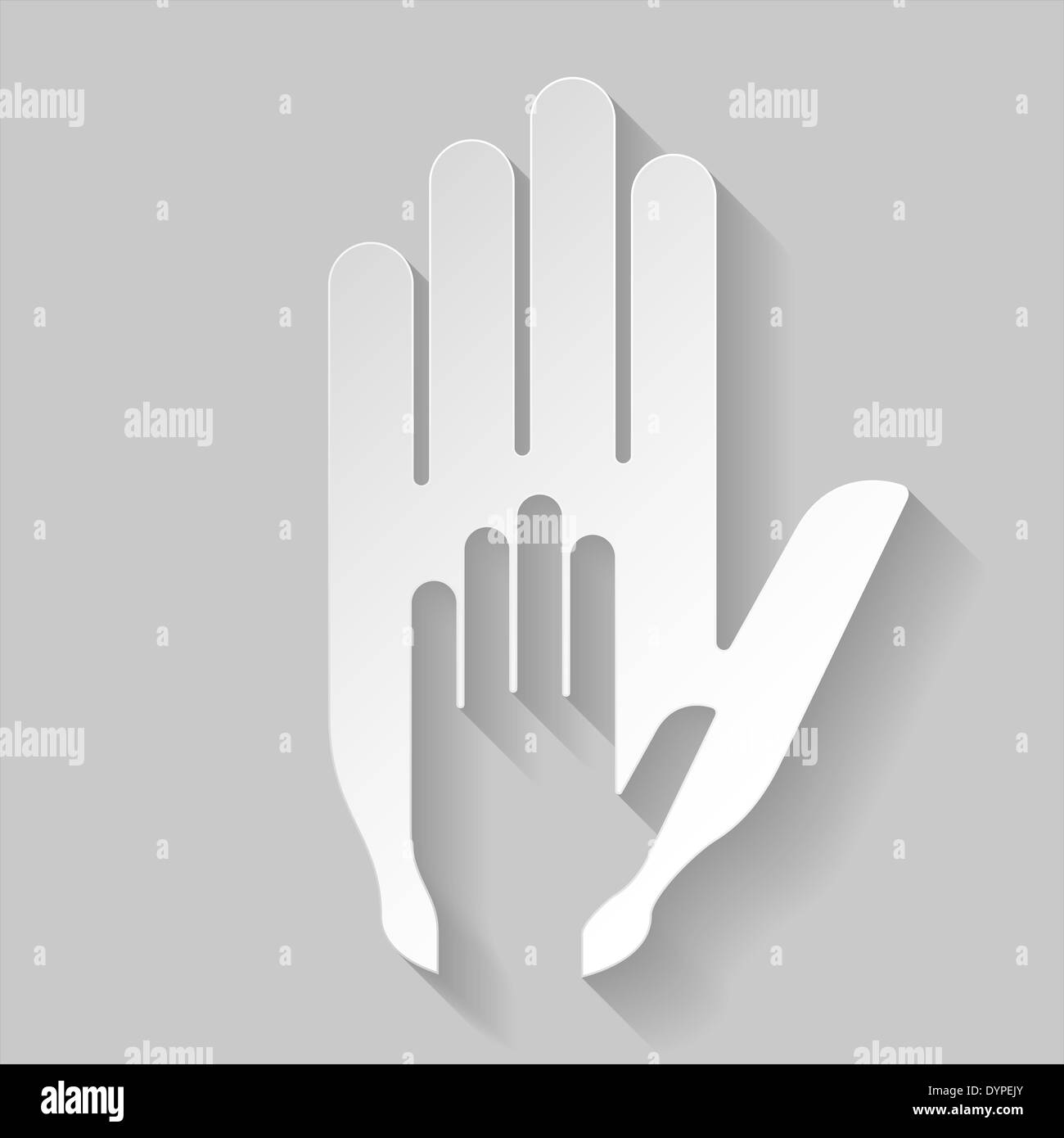Paper stylized helping hand illustration. Concept of help, assistance ...