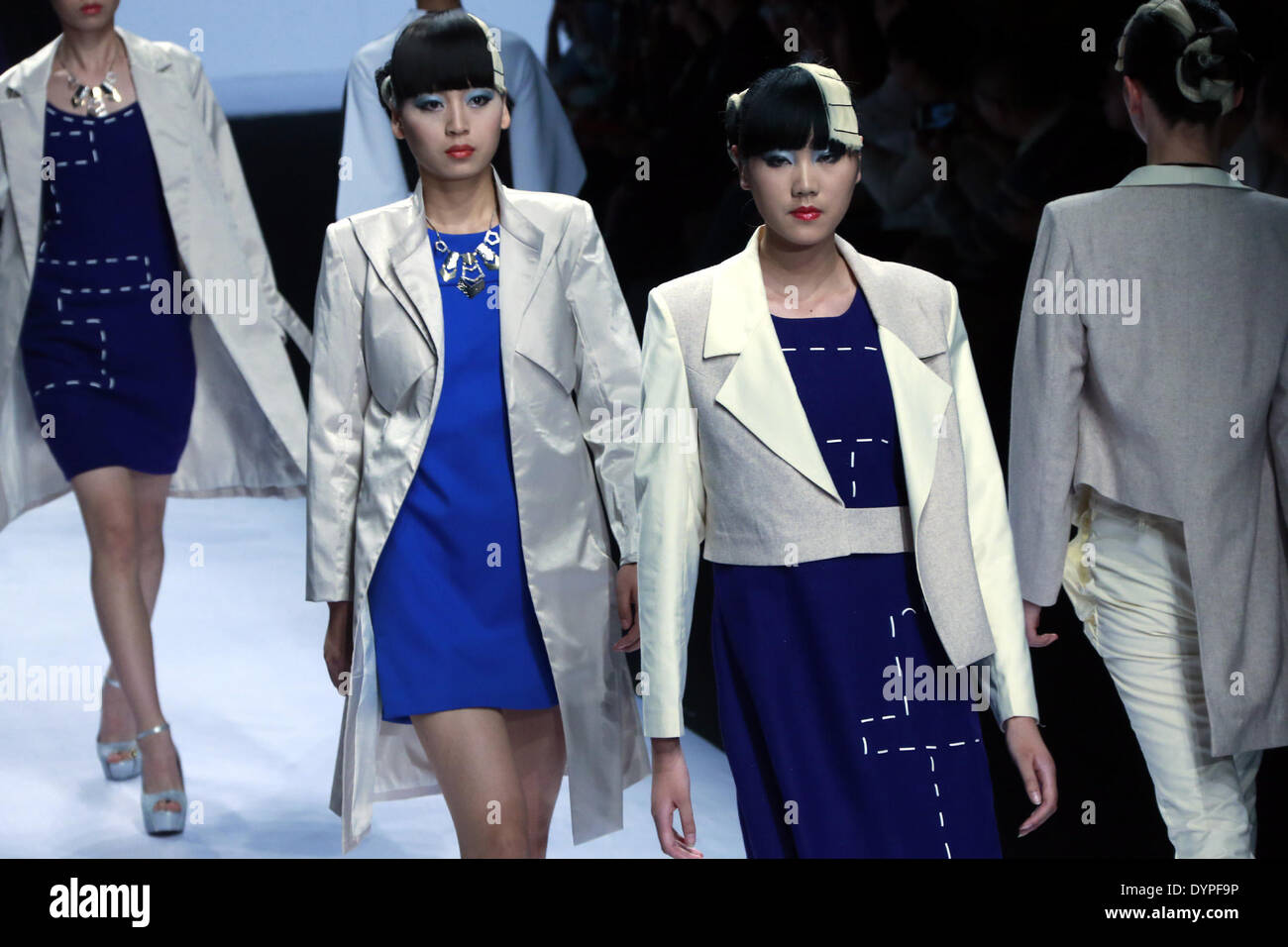 Beijing, China. 24th Apr, 2014. Models present creations designed by ...