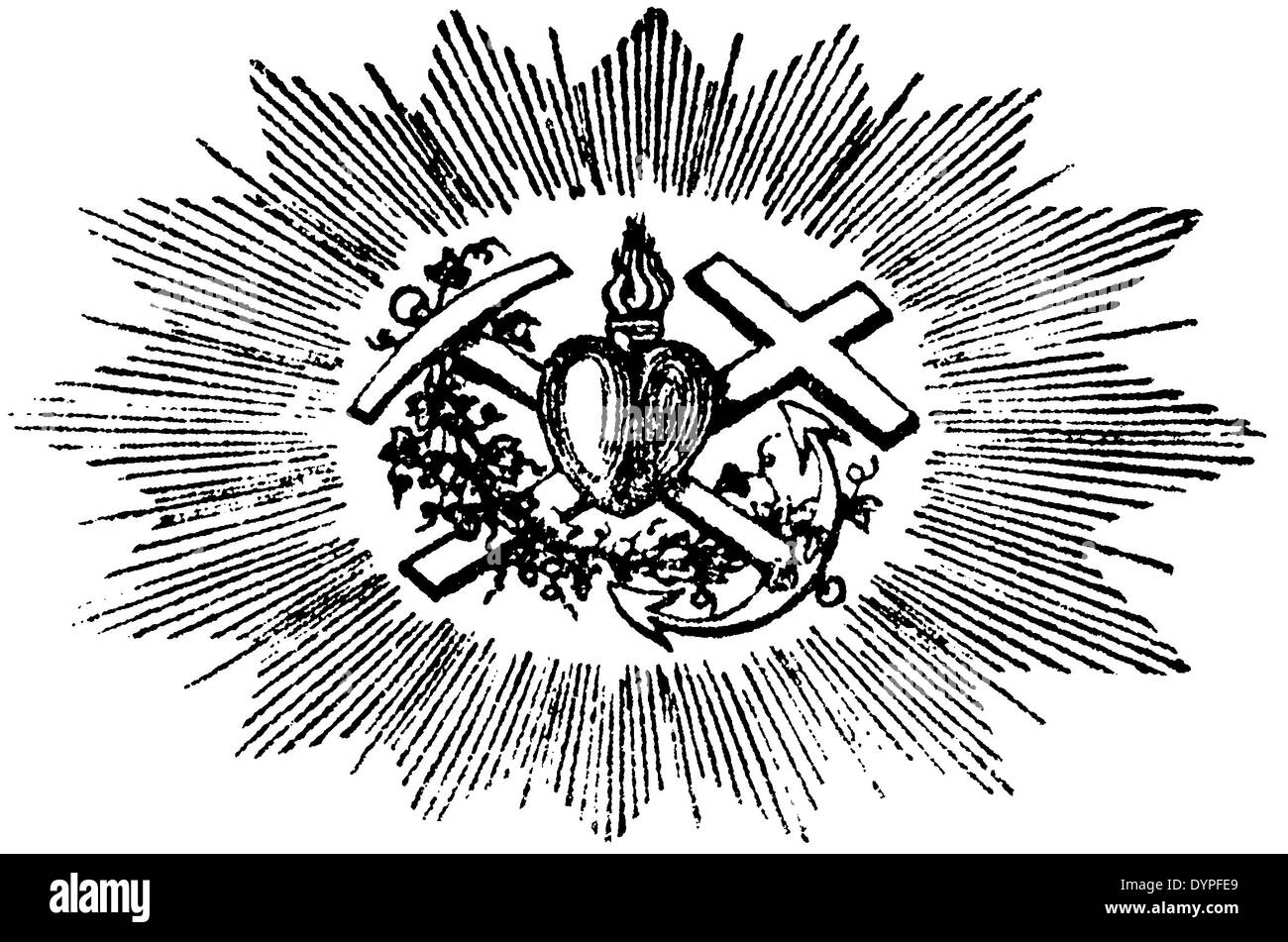 Vignette: cross and anchor Stock Photo - Alamy
