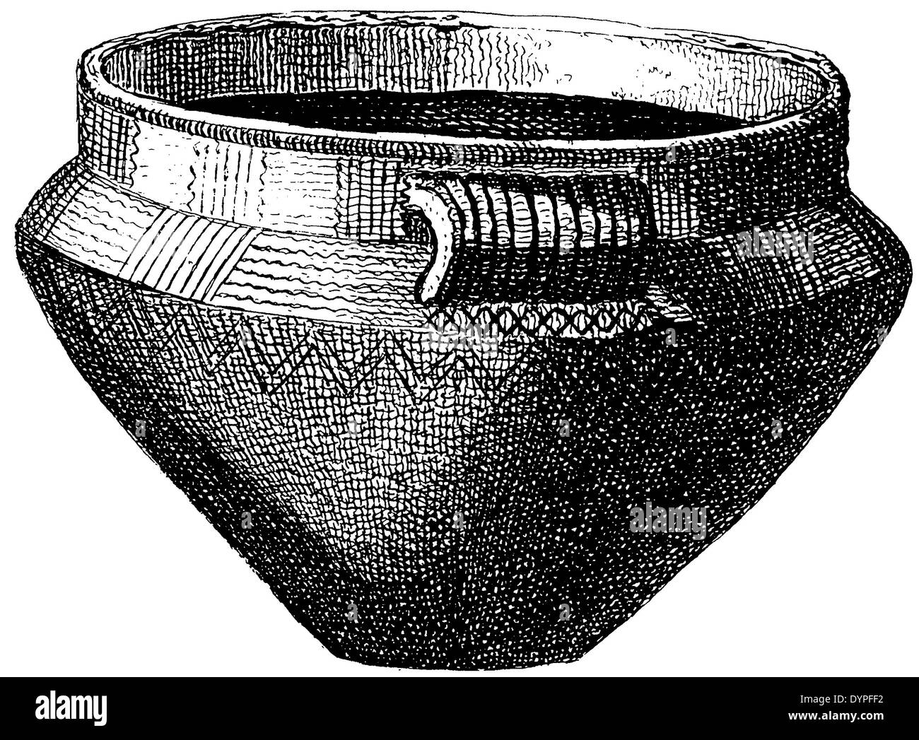 monuments of the ice age, stone age; Clay pot Stock Photo - Alamy
