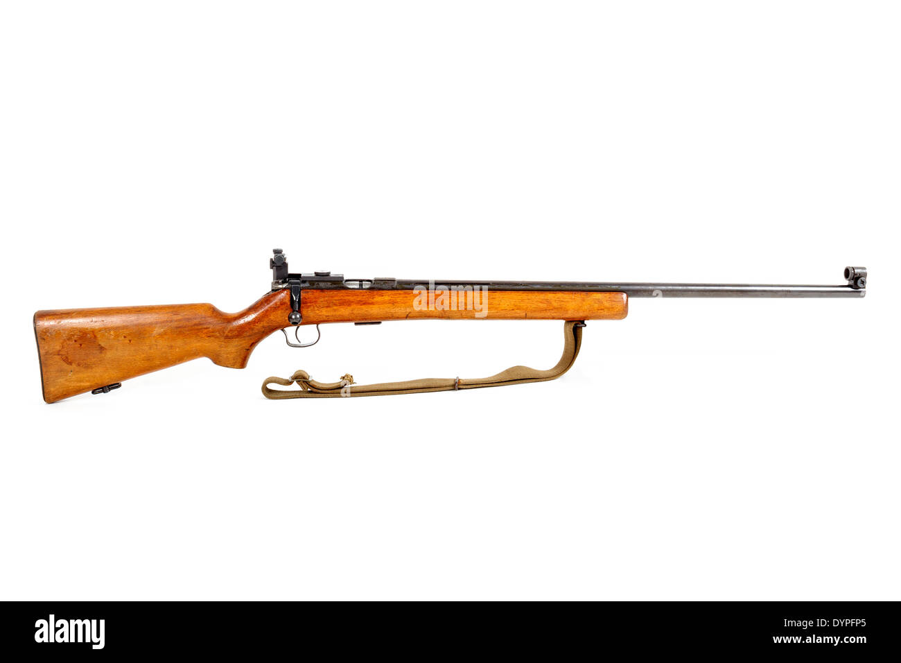 old bolt action rifle isolated on white background Stock Photo - Alamy