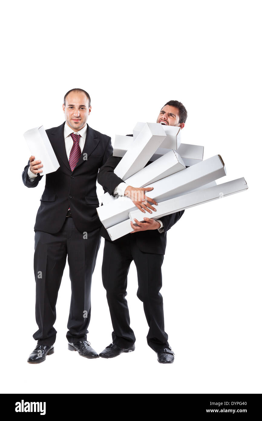 Carrying heavy boxes on isolated hi-res stock photography and images ...
